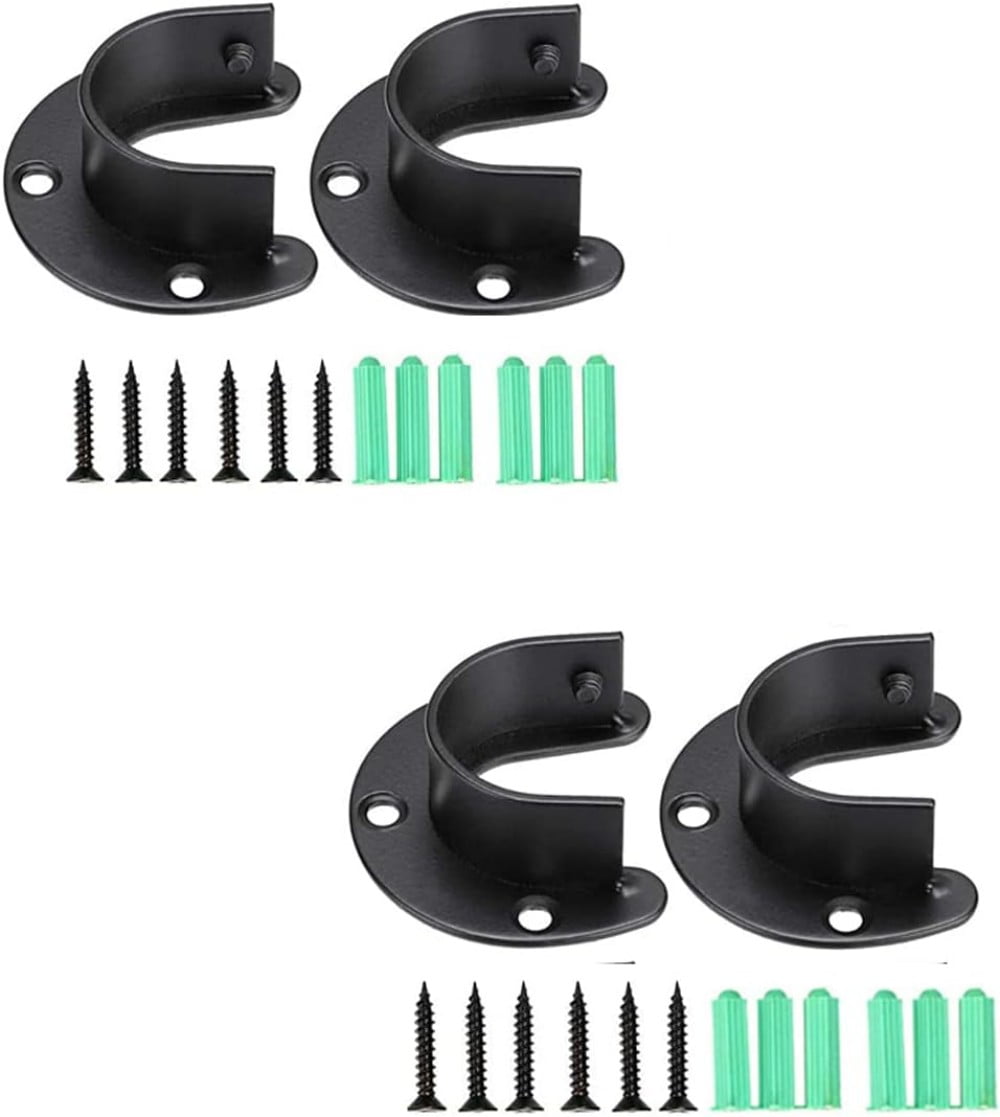 Trianu 4 Pcs U-Shaped Heavy Duty Stainless Steel Closet Rod Brackets ...