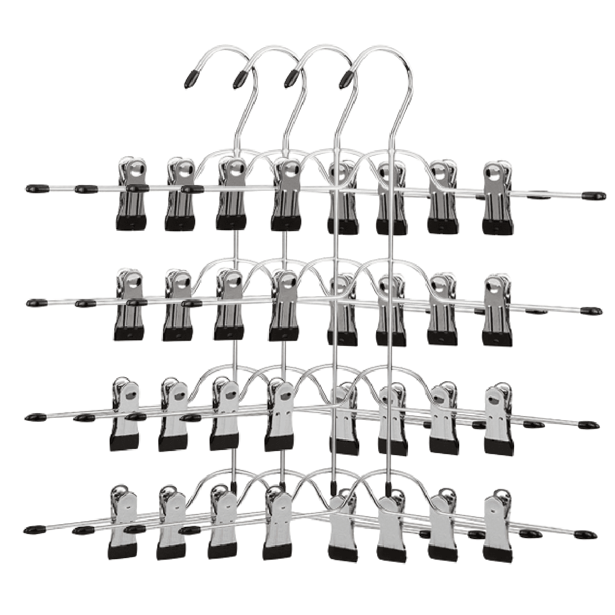 Trianu 4 Tier Metal Skirt Hangers, Adjustable Clips, Space Saving ...