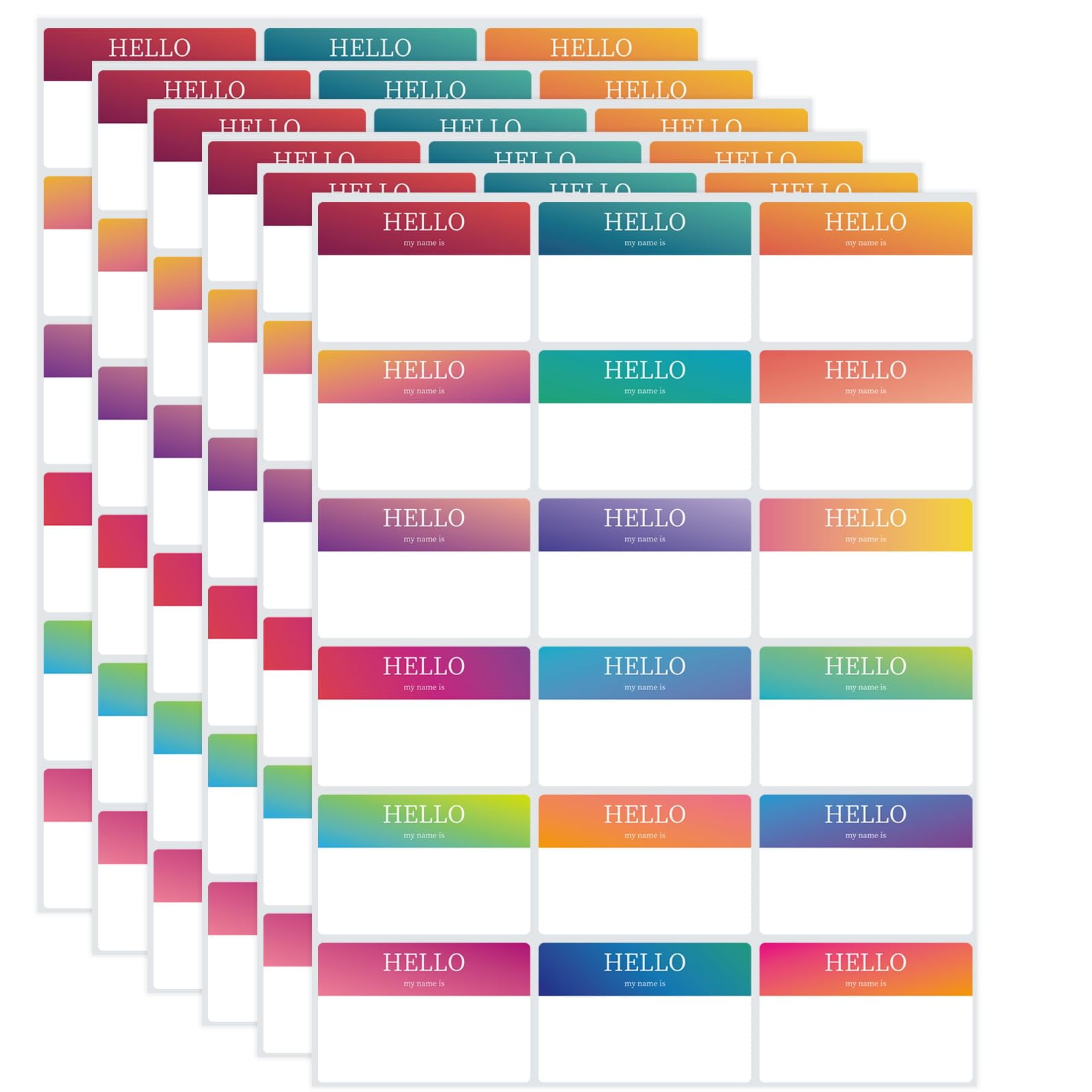 Trianu 450 Pcs Name Tags Rainbow Sticker, 3 x 2 inch Hello My Name is ...
