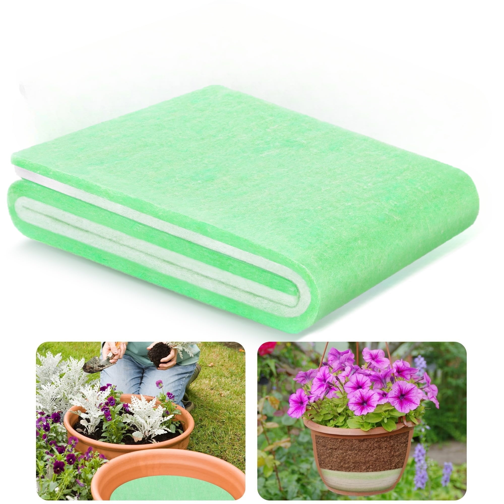 Trianu 47.2" x 11.8" Flower Pot Filler Insert, Green Plant Pot Filler ...