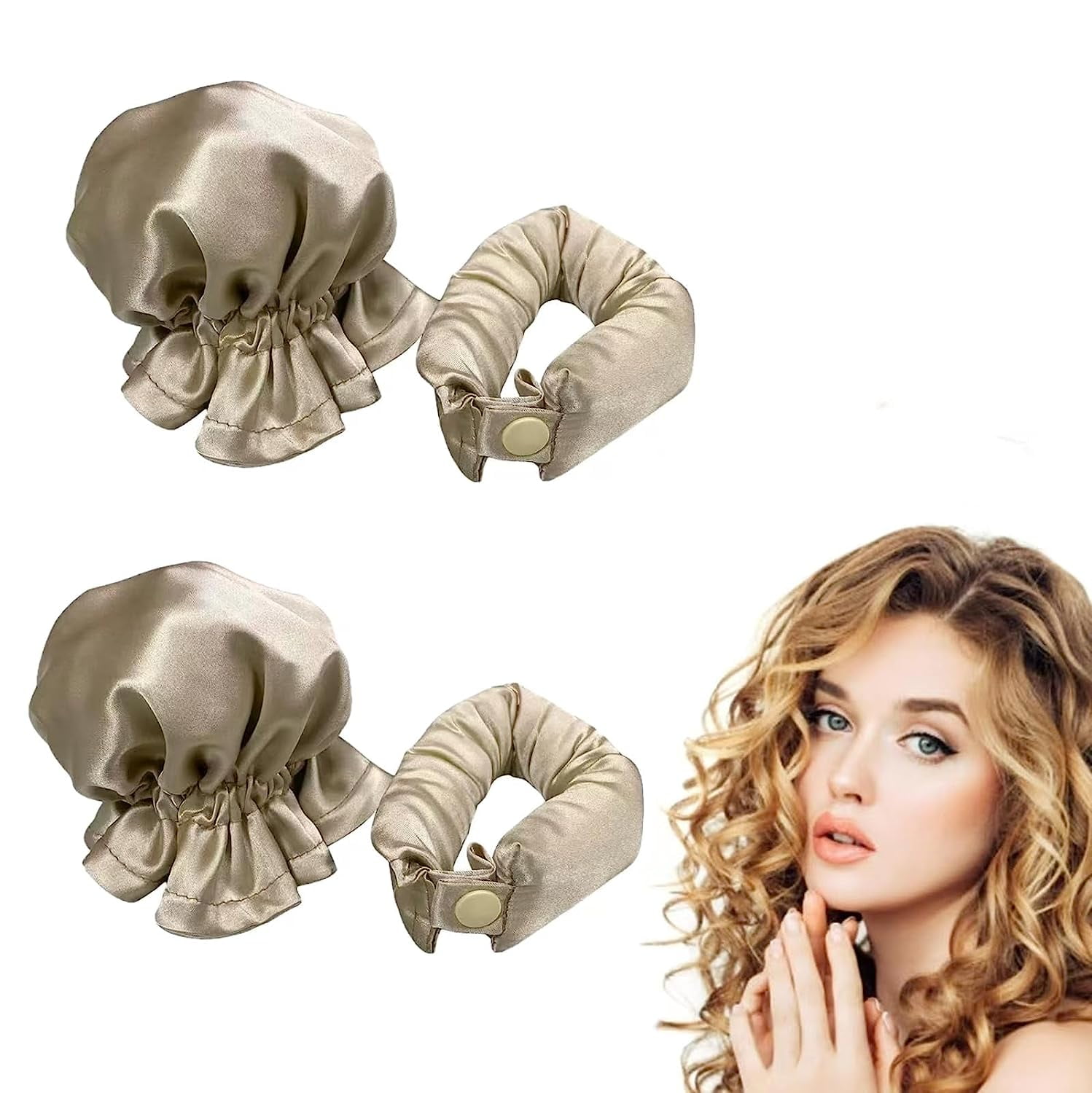 Trianu 4Pcs Sleep Hair Rollers Heatless Curler Rollers DIY Night Sleep ...