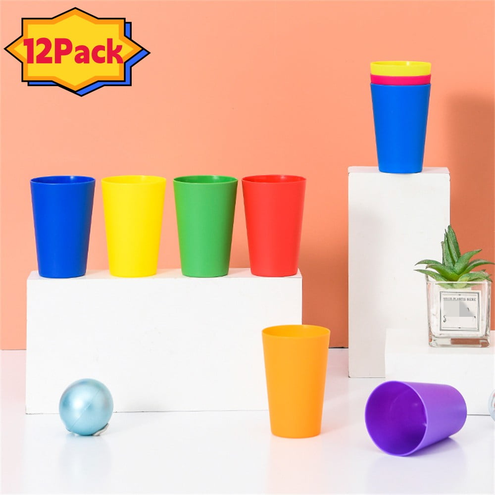 Trianu 5.6 OZ Kids Cups, 12 Pack Kids Plastic Cups in 12 Assorted ...
