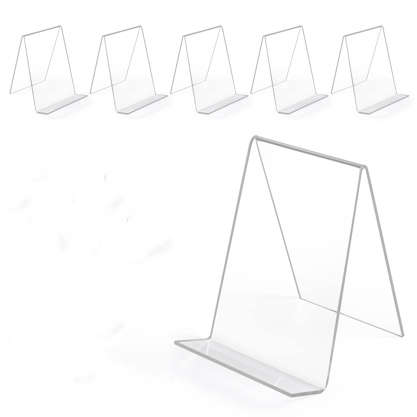 Trianu 5 Pcs Acrylic Book Stand Without Ledge, 5inch Clear Acrylic ...