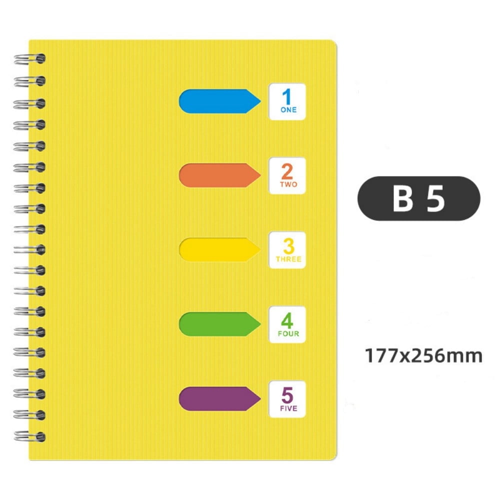 Trianu 5 Subject Spiral Notebook for Work with Tabs 120 Pages Multi ...