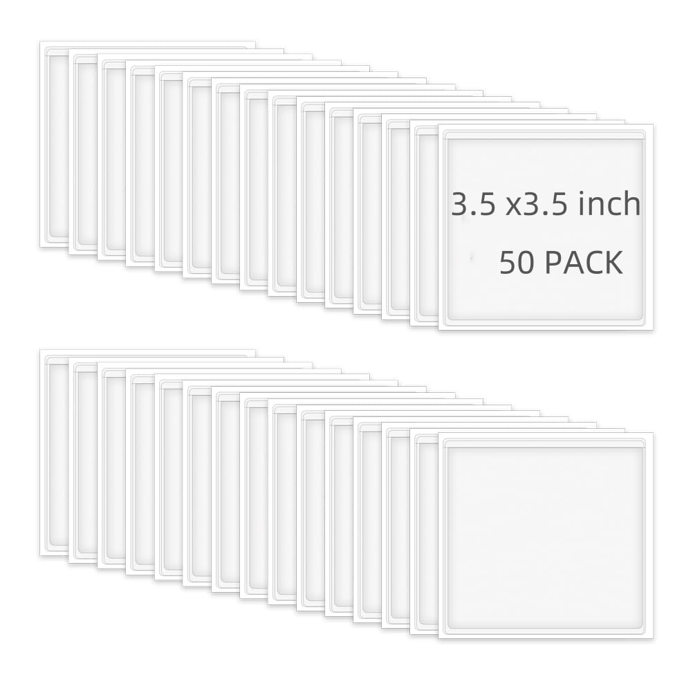 Trianu 50 Pack Self Adhesive Label Holder, 3.5 x 3.5 inch Clear Label ...