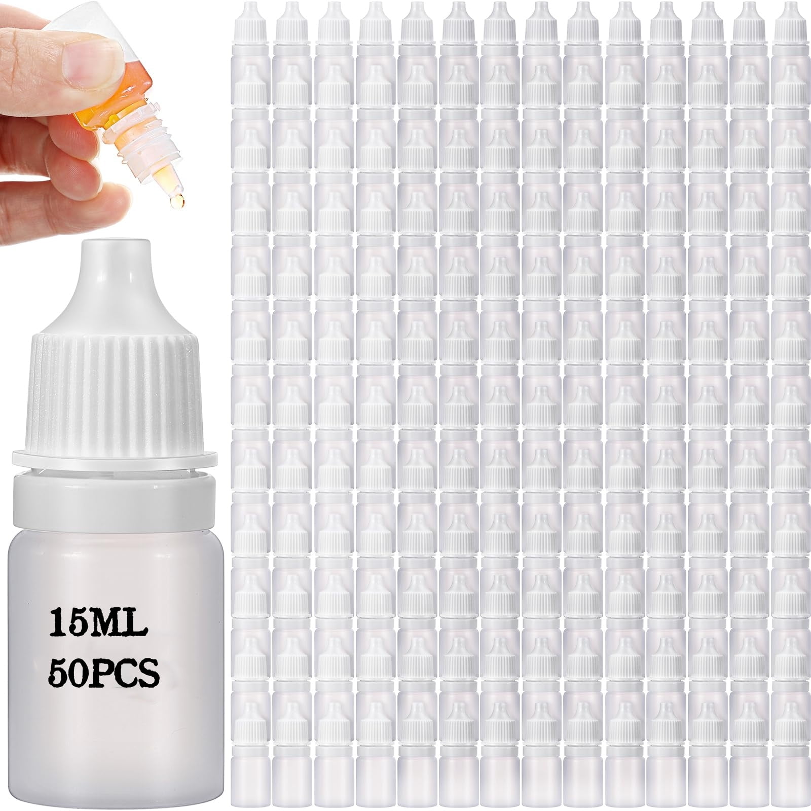 Trianu 50 Pcs Dropper Bottles 15ml Empty Eye Dropper Bottle Small ...