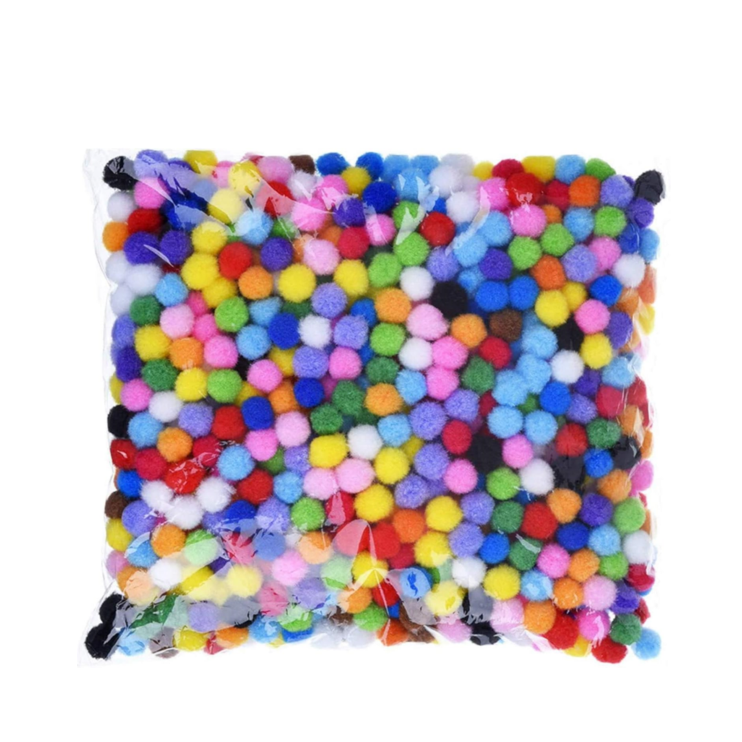 Trianu 500Pcs Small Pom Poms for Crafts, 0.6inch Craft Pompoms Balls ...