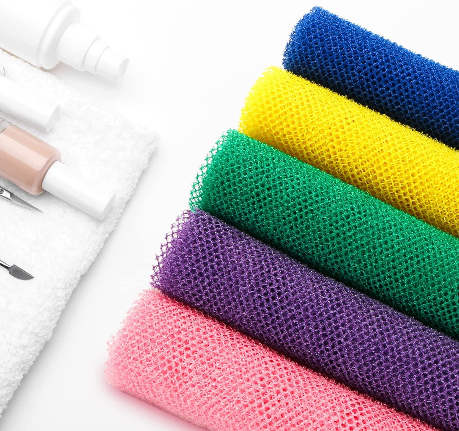 Trianu 5Pcs African Net Sponge, Exfoliating Net African Body Scrubber ...