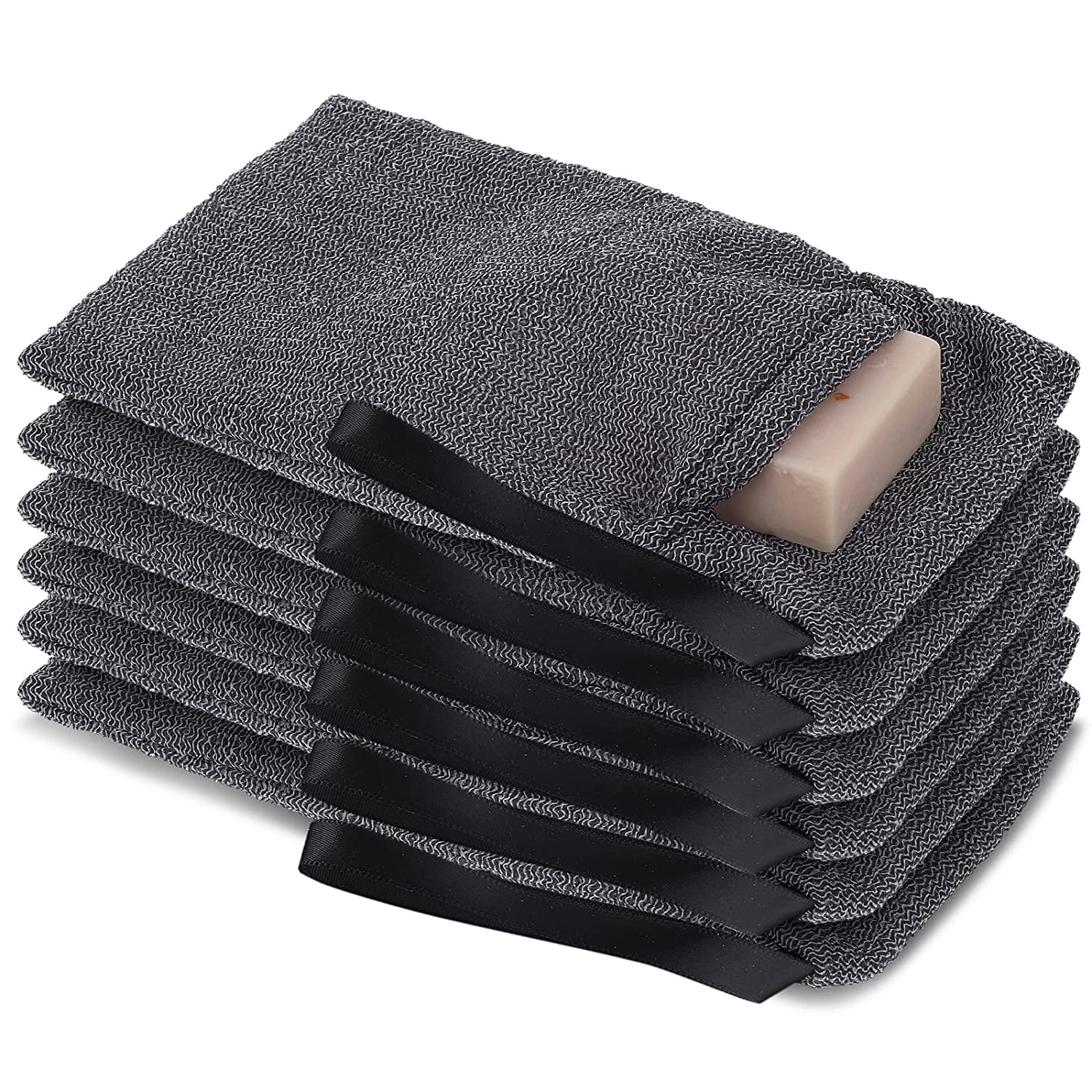 Trianu 6 Pack Soap Pocket Soap Exfoliating Bag Saver Pouch Hand Mesh ...