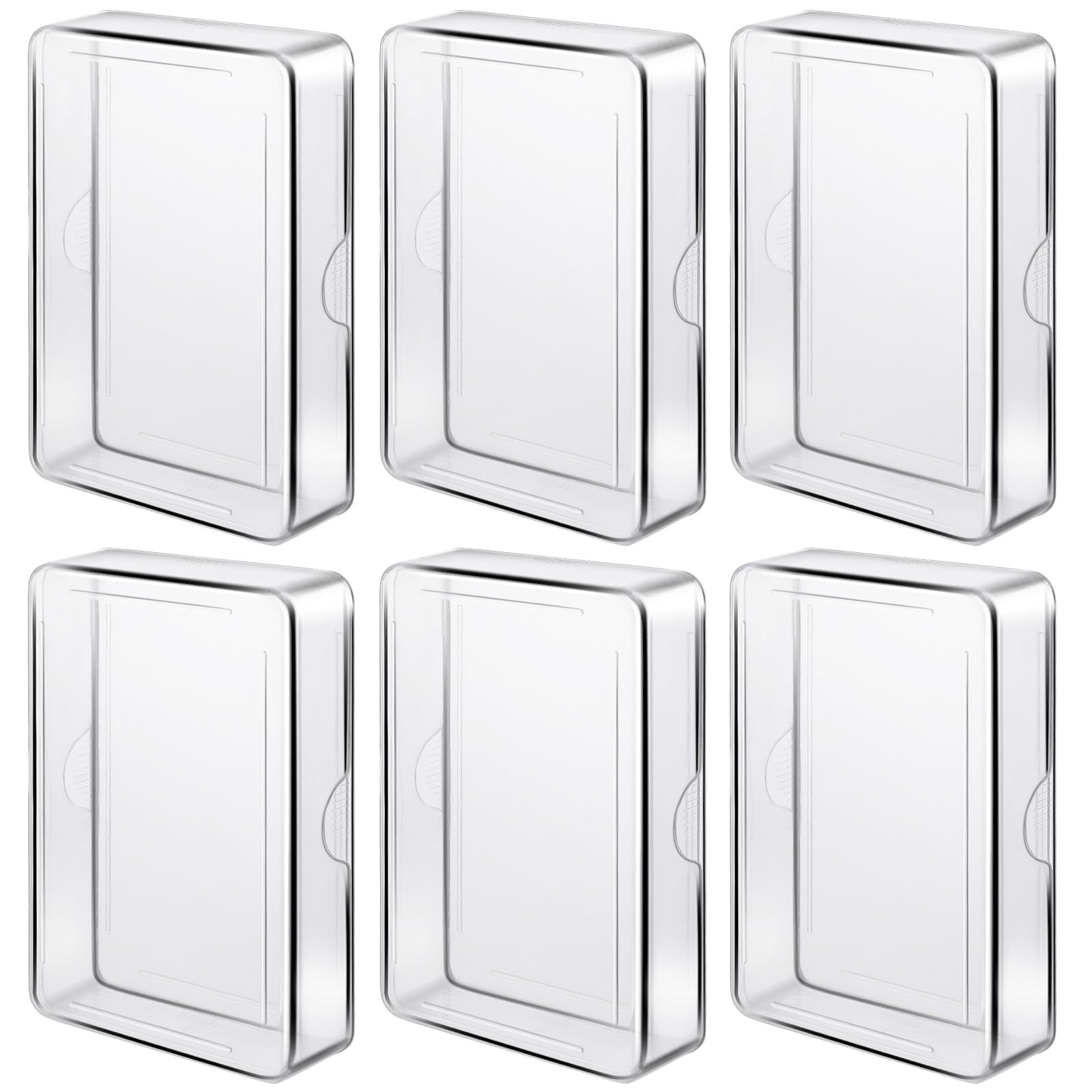 Trianu 6 Pcs Playing Deck Card Cases Clear Plastic Trading Card Storage ...