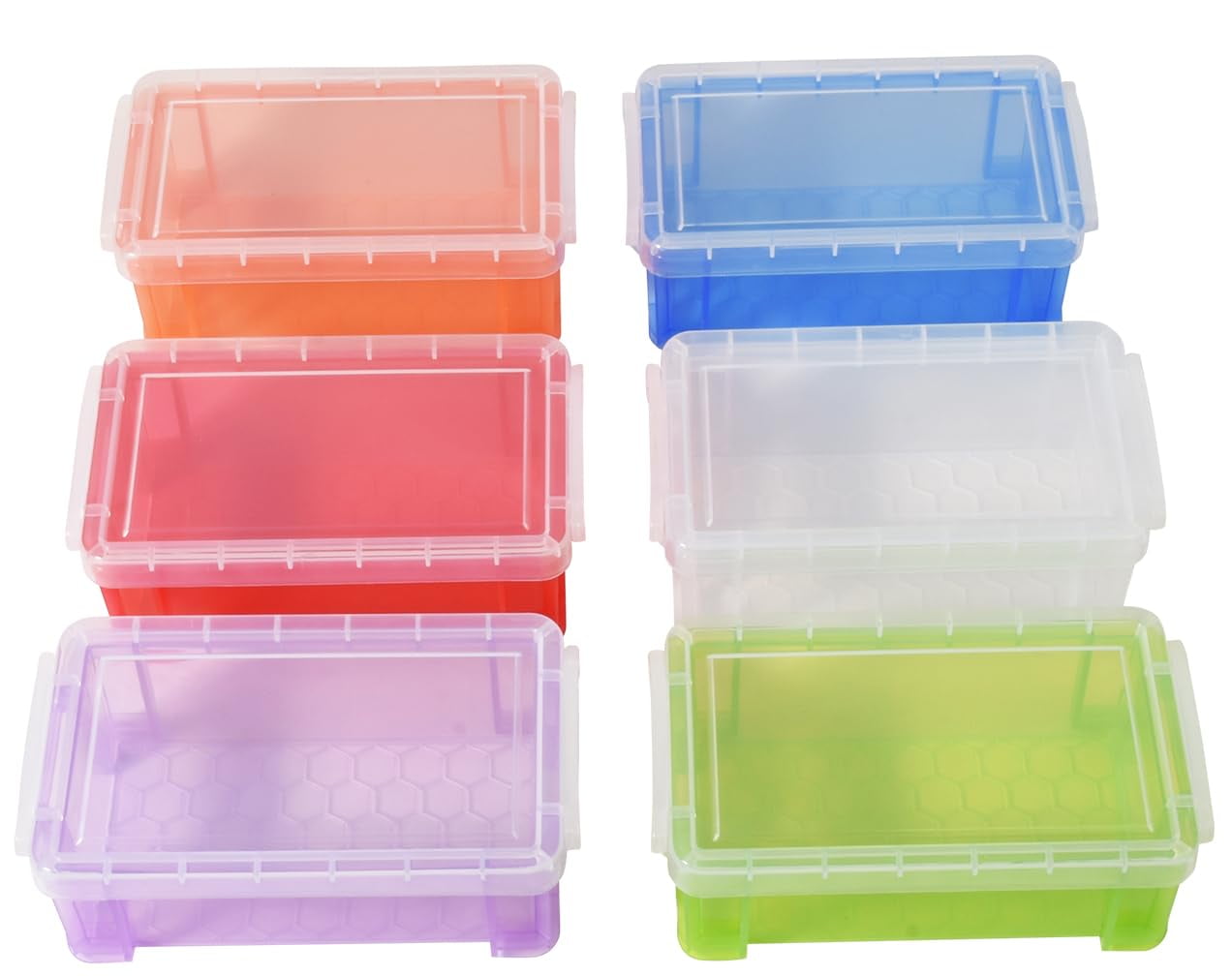 Trianu 6 Pcs Small Plastic Clear Storage Box Containers with Lids ...