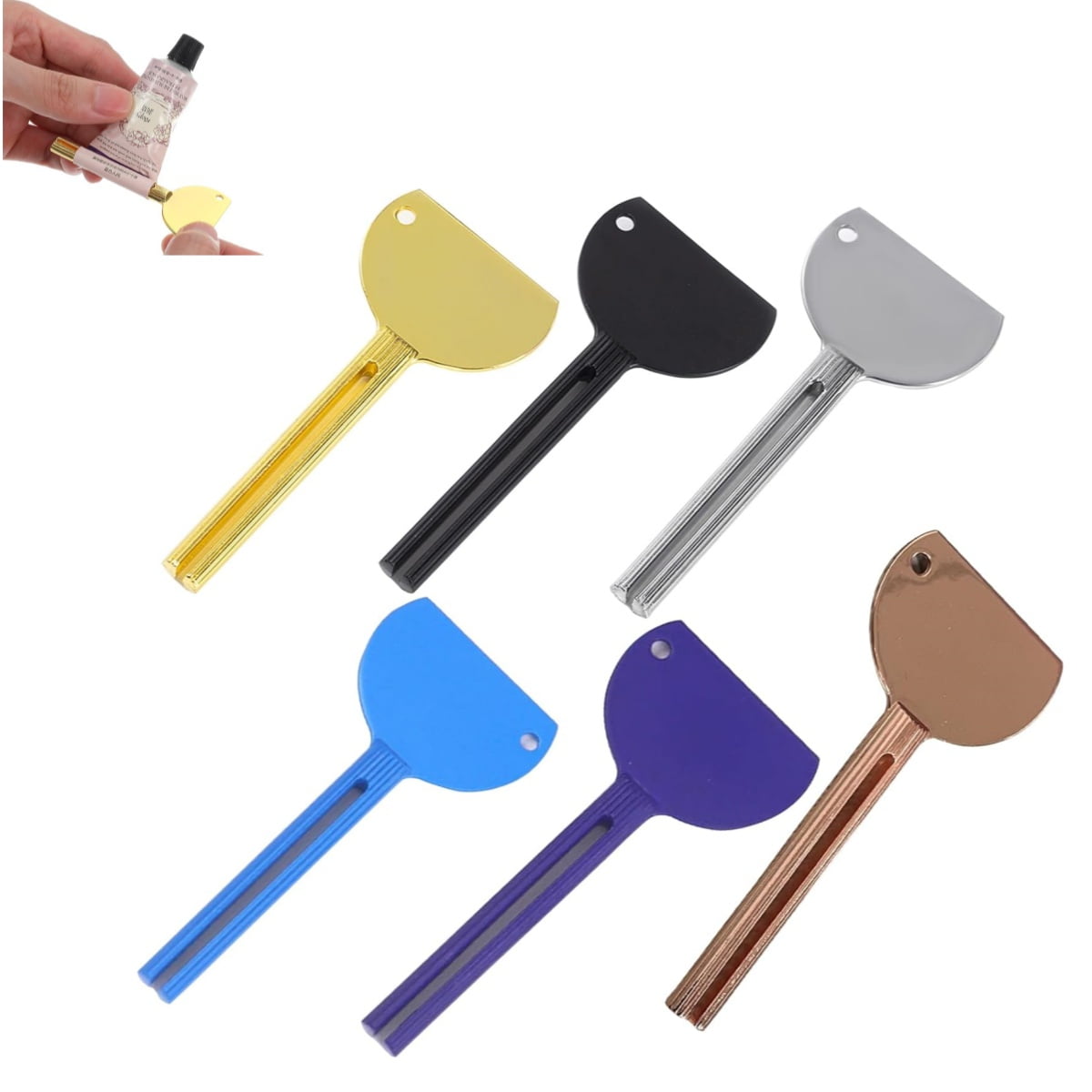 Trianu 6Pcs Toothpaste Tube Squeezer, Tube Wringer Metal Tube Key ...