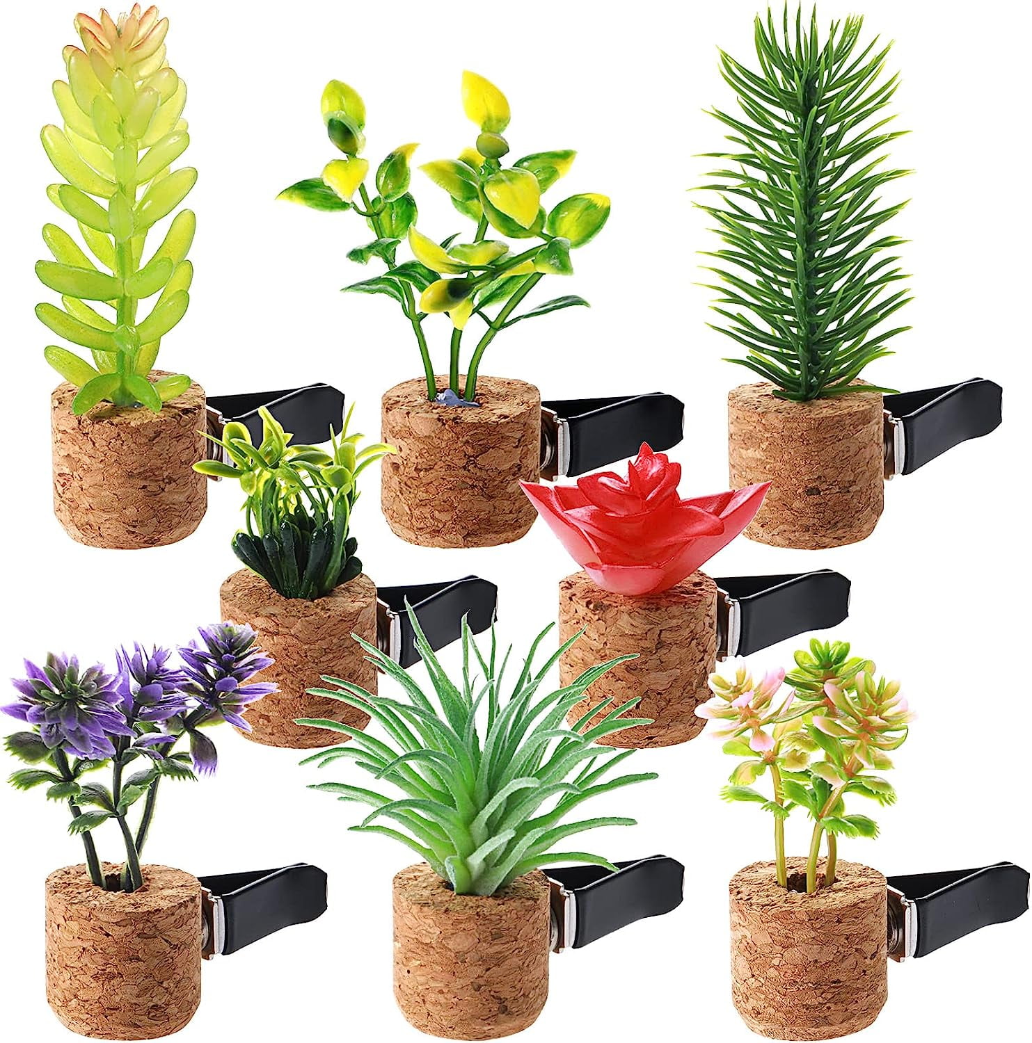 Trianu Artificial Succulent Plants, Decorative Air Vent Clips, Car ...
