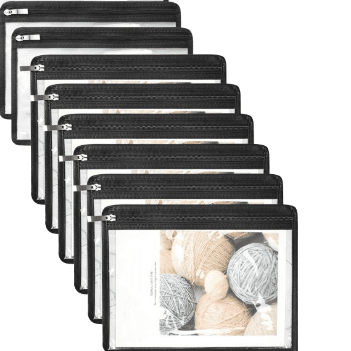 Trianu 8 Pack Clear Zipper Pouches 9.8" x 8" Pencil Pouches Plastic ...