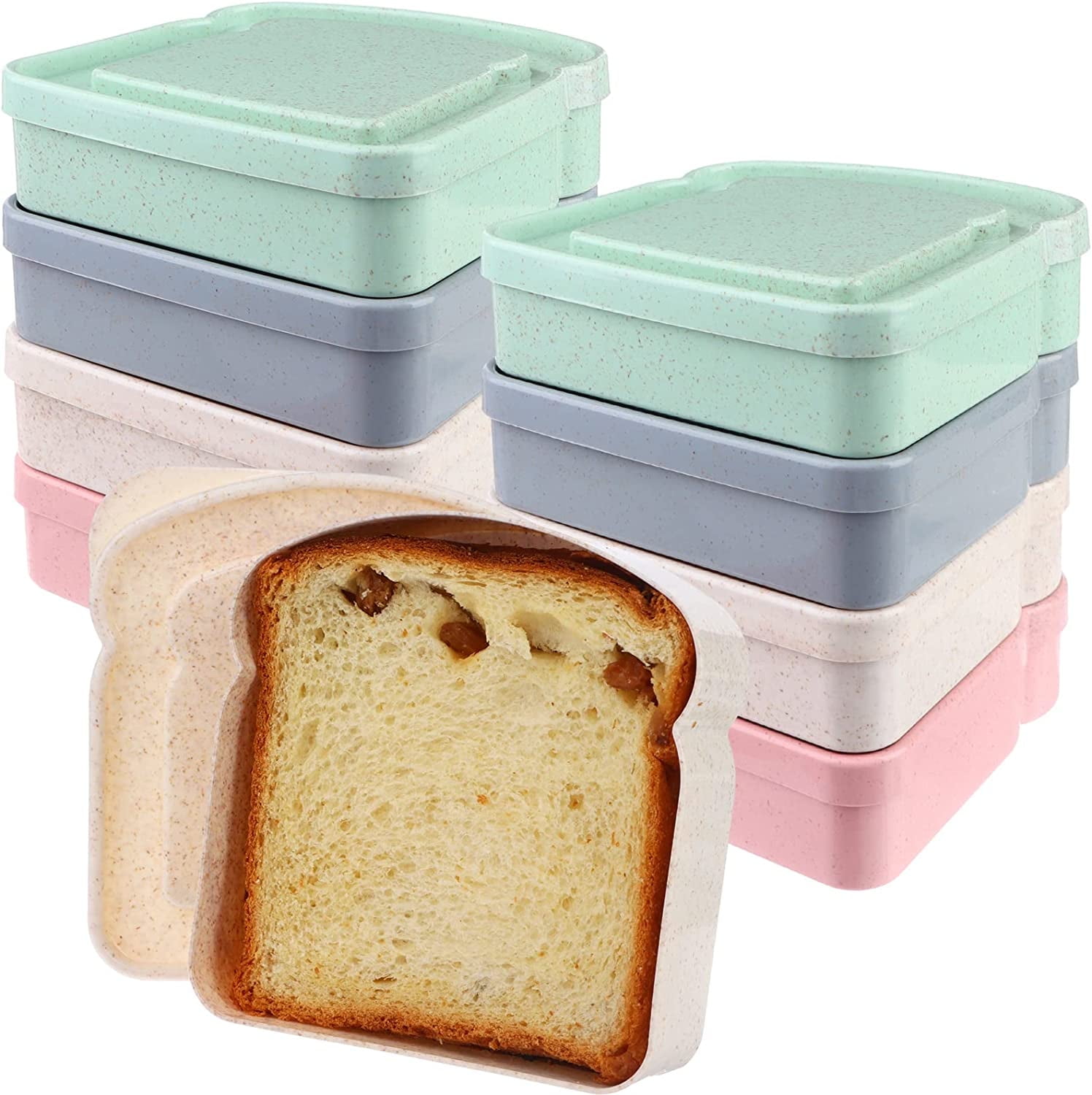 Trianu 8 Pack Sandwich Containers 14 oz Sandwich Box Food Storage Toast ...