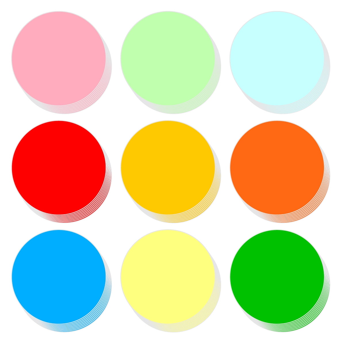 Trianu 90Pcs Round Cutouts Paper Circles 6 inch Colorful Cut Outs Round ...