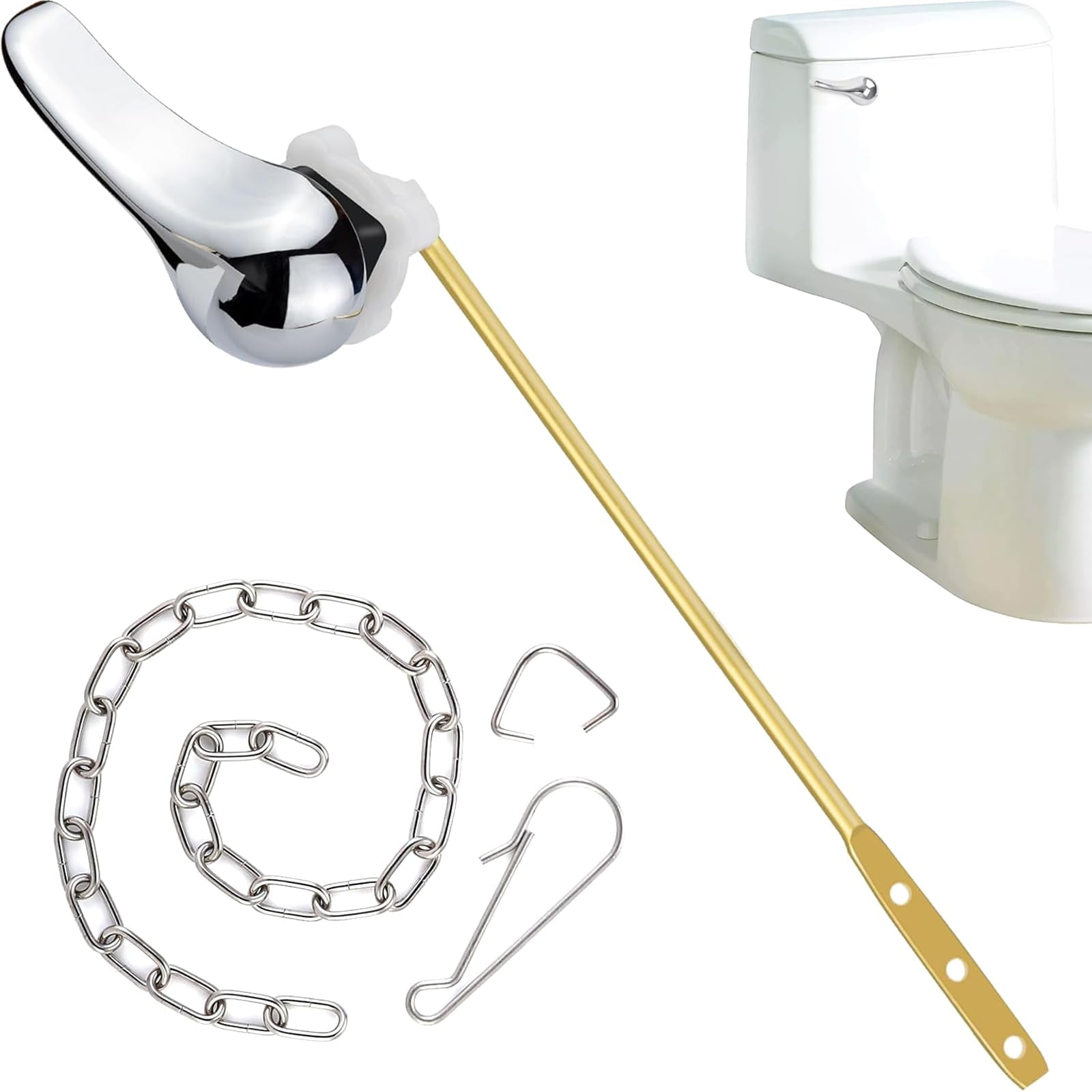 Trianu Alloy Universal Toilet Handle Replacement Kit Mount Toilet Tank ...