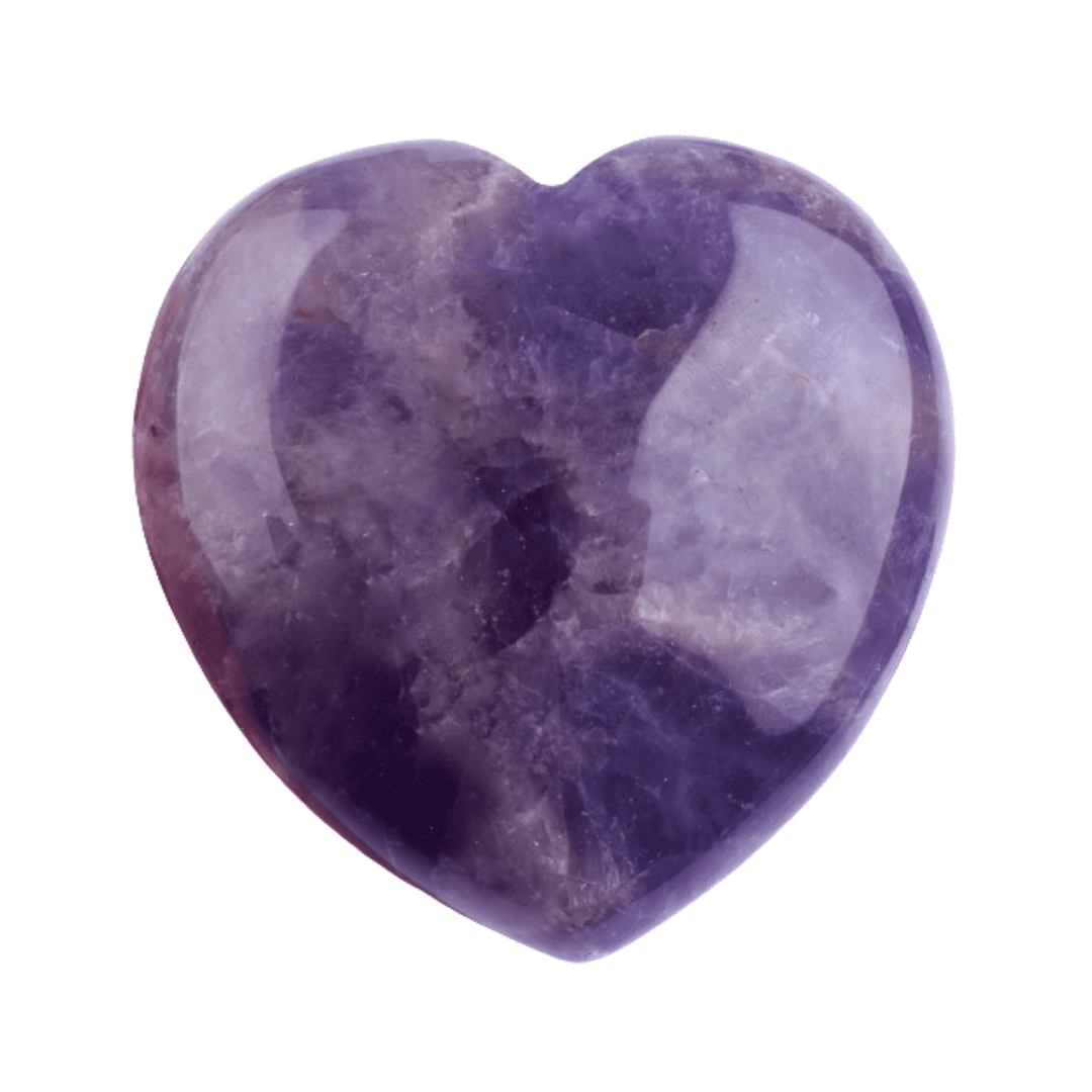 Trianu Amethyst Heart Healing Crystals Stone 60mm Large Gua Sha Palm ...