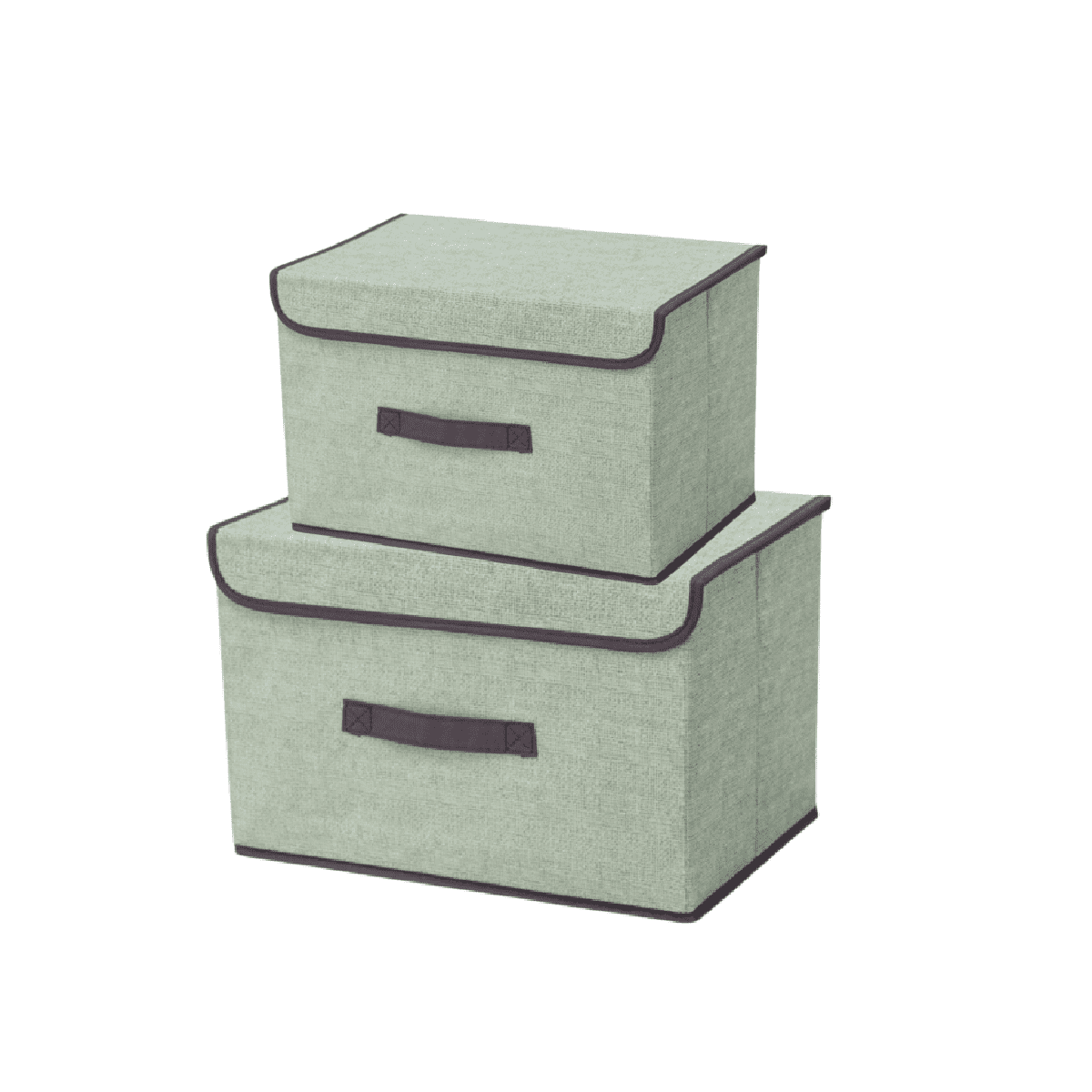 Trianu Collapsible Fabric Cube Storage Bin (Medium+Small), Grey Flannel ...