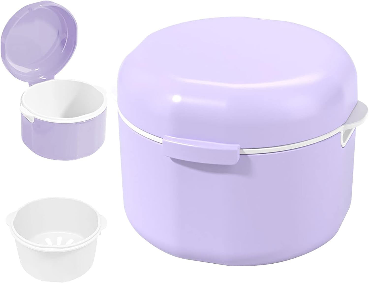 Trianu Denture Cup, Retainer Case, Cute Night Mouth Guard Box Holder ...