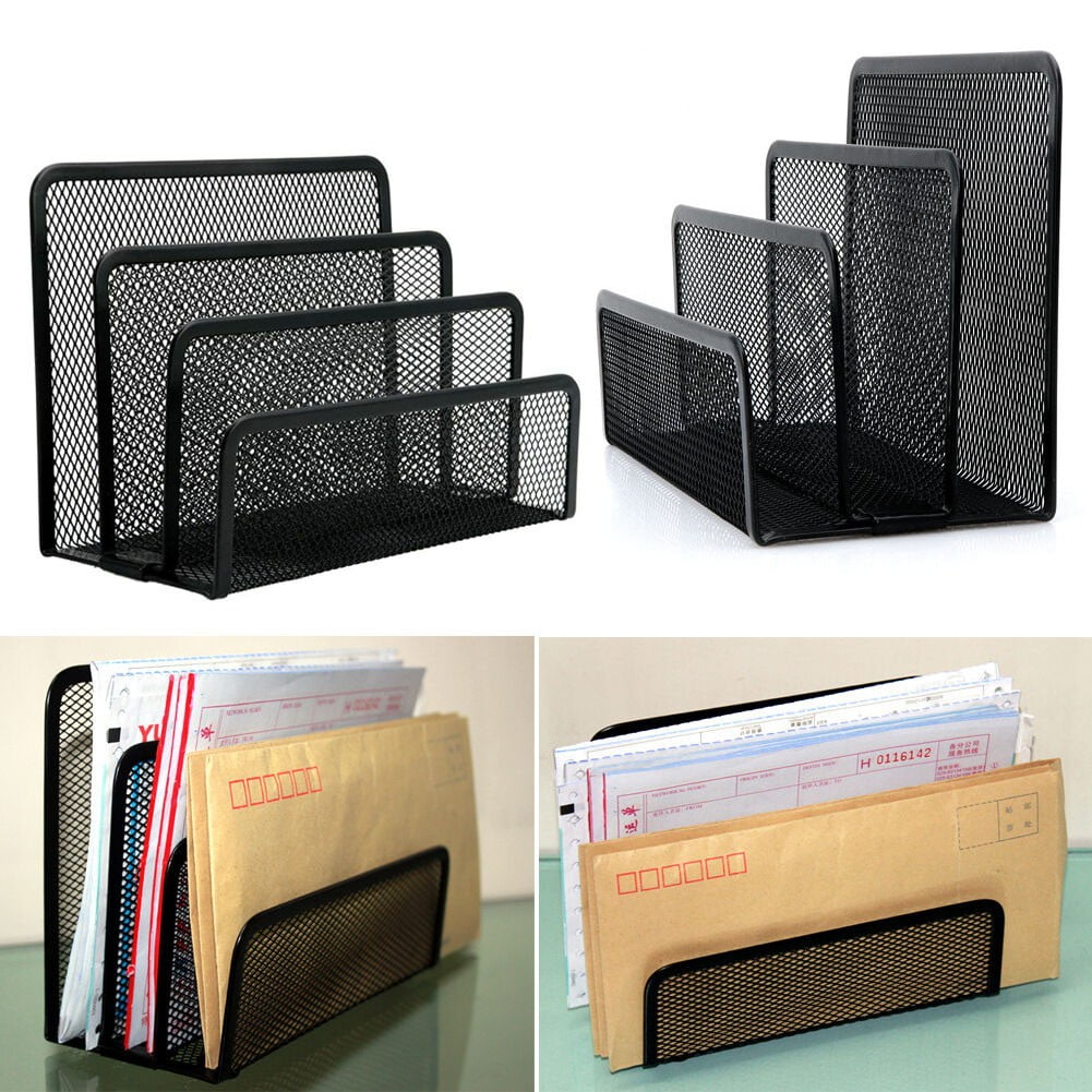 Trianu Folder Holder Desk, 2 Pack Mail Organizer Letter Holder for Desk ...