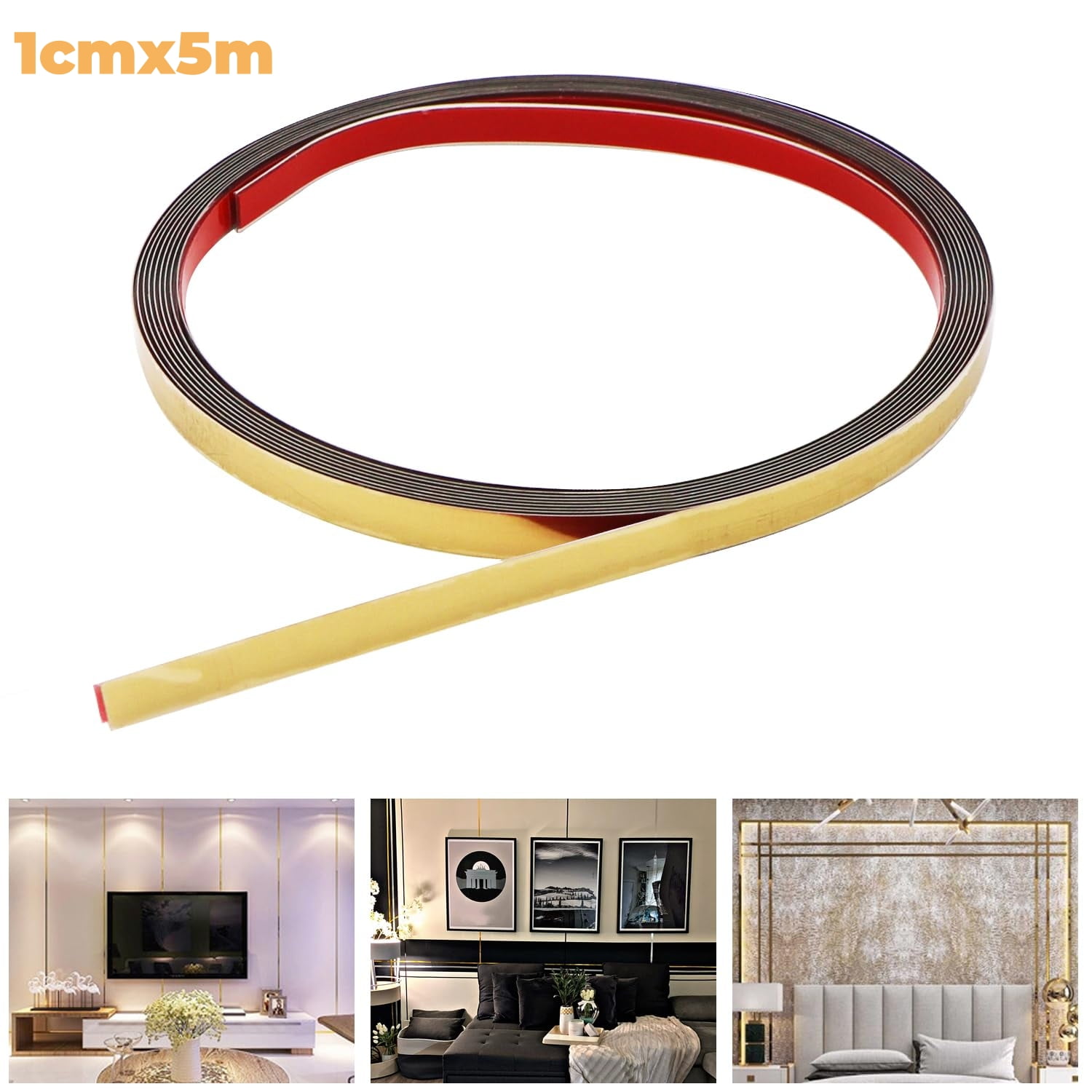 Trianu Gold Wall Trim Molding Flexible Molding Trim Self Adhesive Gold ...