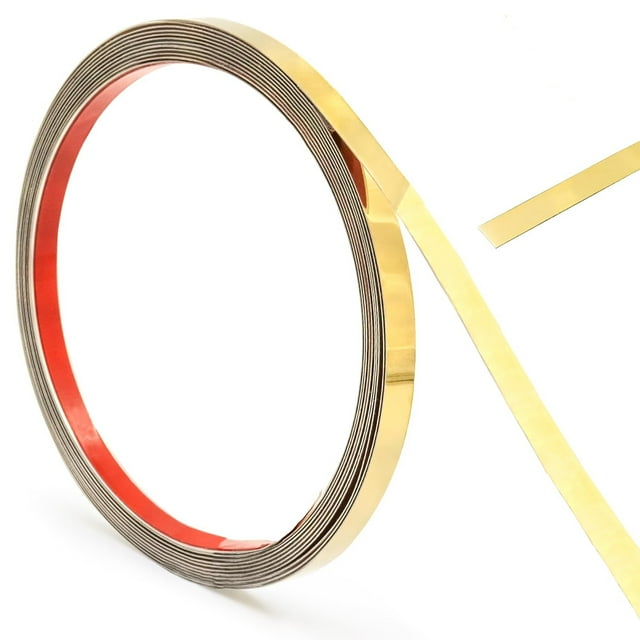 Trianu Mirror Wall Stickers Gold Stainless Steel Wall Decor Long Mirror ...