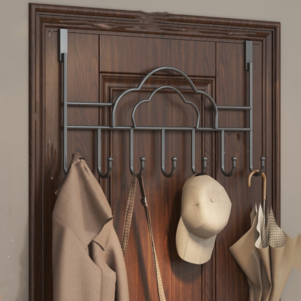 Trianu Over the Door Hook 7 Hook Coat Rack, Metal Towel Hanger, Bathroom Door Hooks, Clothes ...