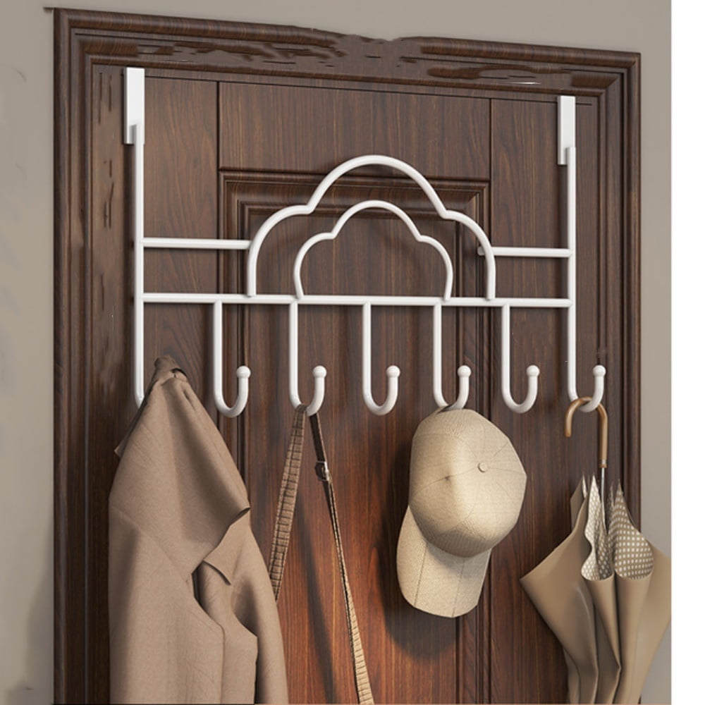 Trianu Over the Door Hook 7 Hook Coat Rack, Metal Towel Hanger, Bathroom Door Hooks, Clothes ...