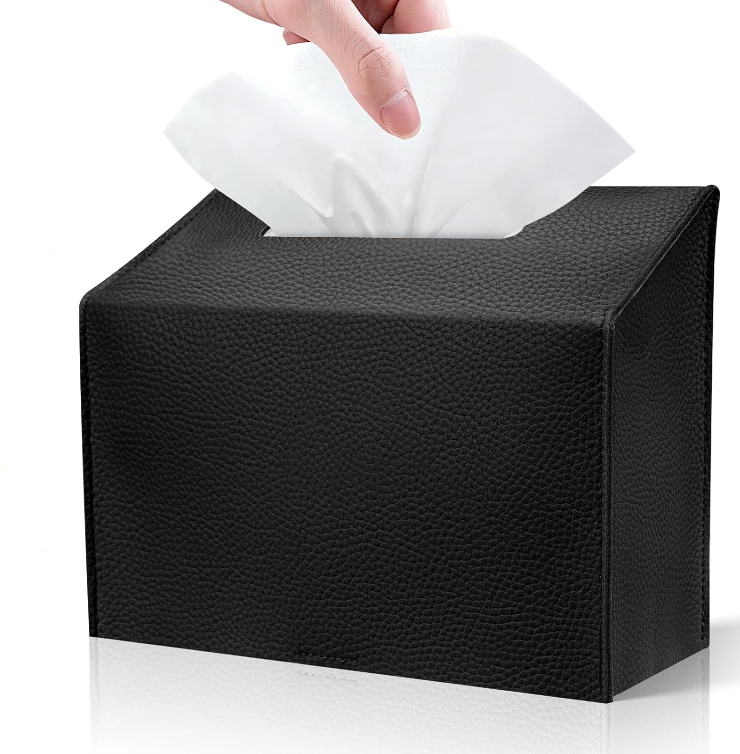 Trianu PU Leather Tissue Box Cover Holder Compatible with Kleenex ...