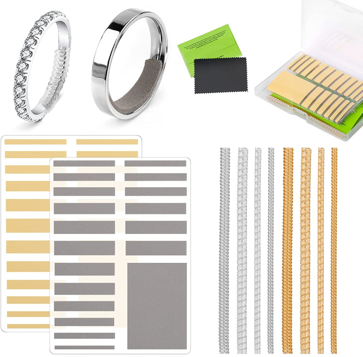 Trianu Ring Size Adjuster, 47Pcs Invisible Ring Sizers for Loose Rings ...