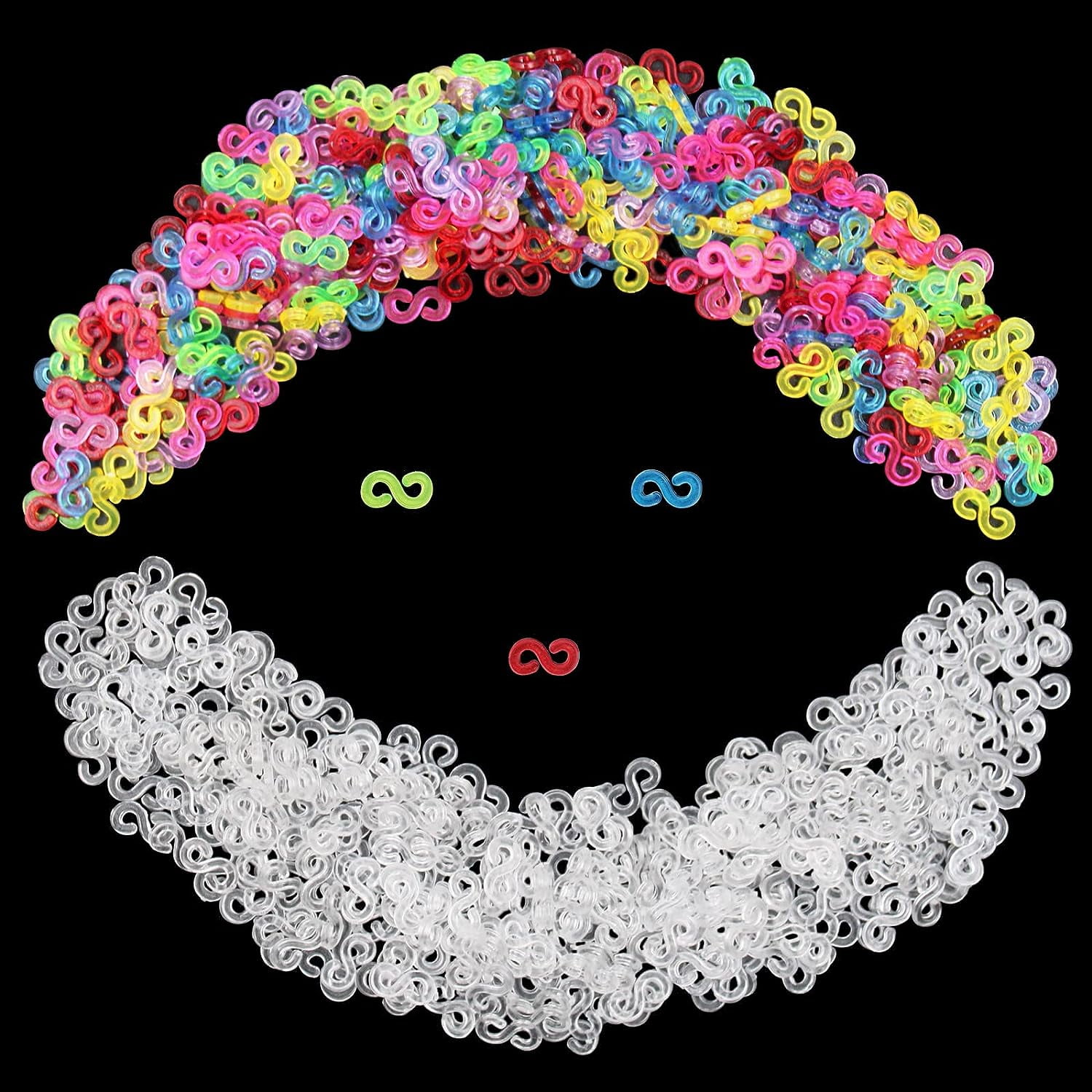 Trianu Rubber Band S Clips Loom Band Clips Plastic Connectors Refills ...