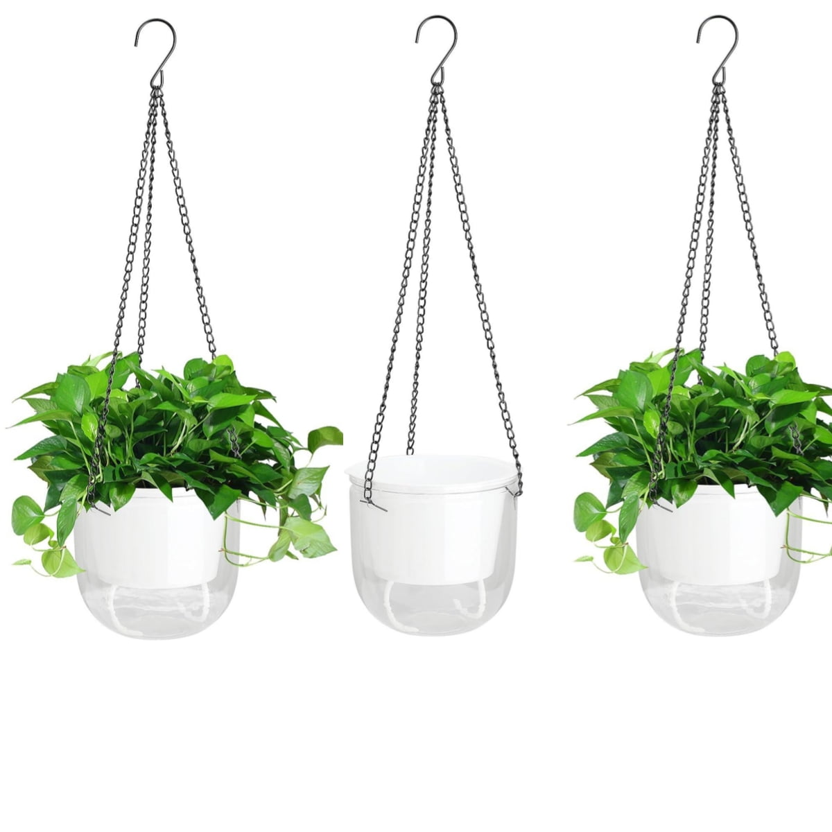Trianu Self Watering Hanging Pots 3 Pack, 4.5 inch Hanging Planters ...