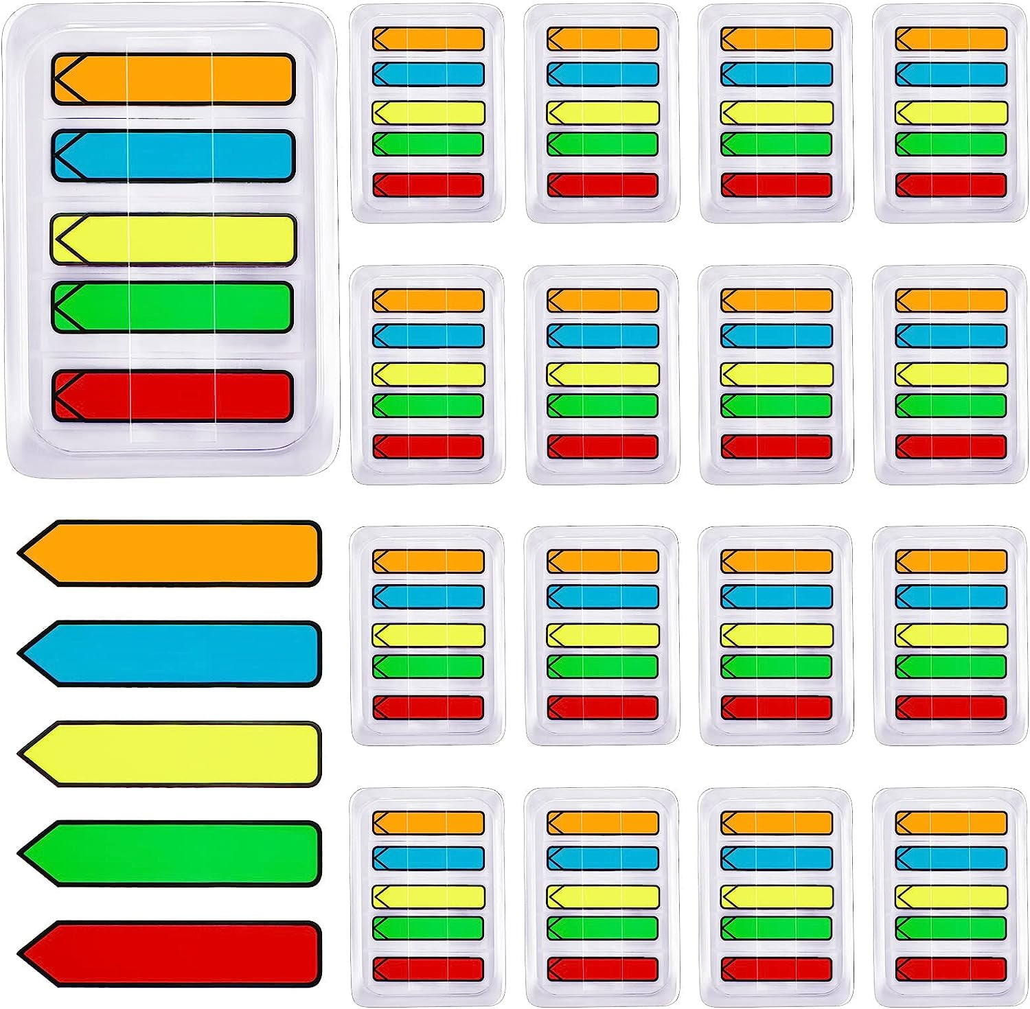 Trianu Sign Here Flags, Page Markers, Sticky Tabs, 5 Assorted Colors ...