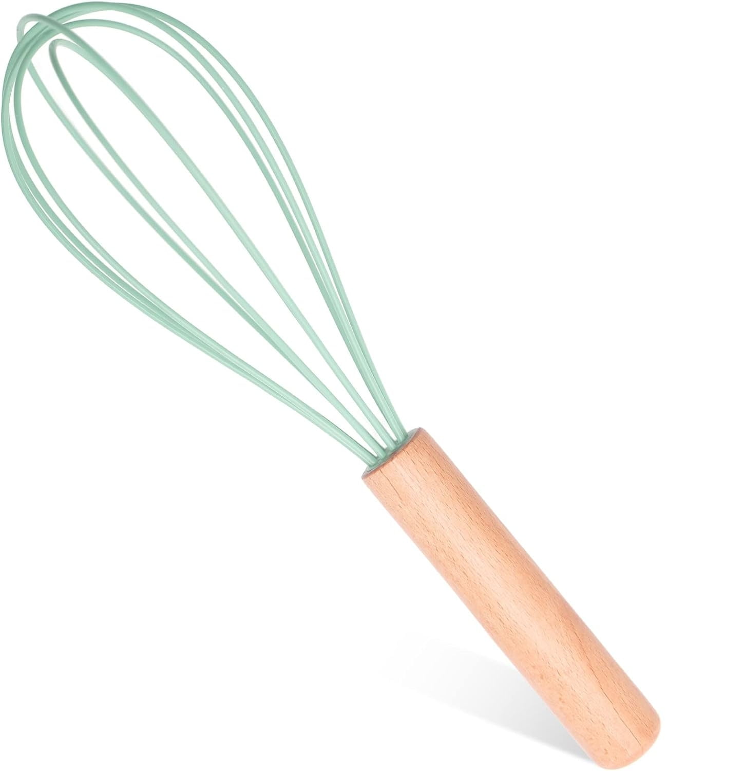 Trianu Silicone Whisk, Silicone Whisks with Wooden Handle, Whisks for ...