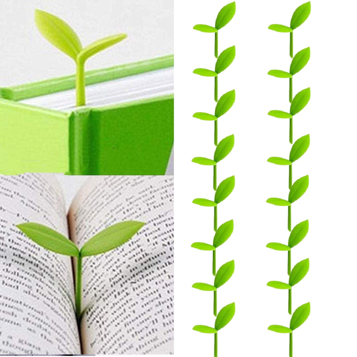 Trianu Sprout Little Green Bookmarks 16Pcs Silicone Grass Buds Creative ...