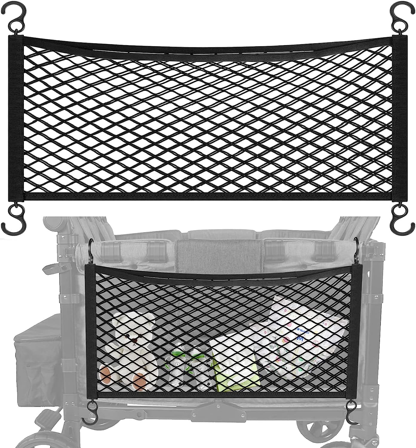 Trianu Stroller Wagon Cargo Net, Heavy Duty Cargo Net & Large Storage ...