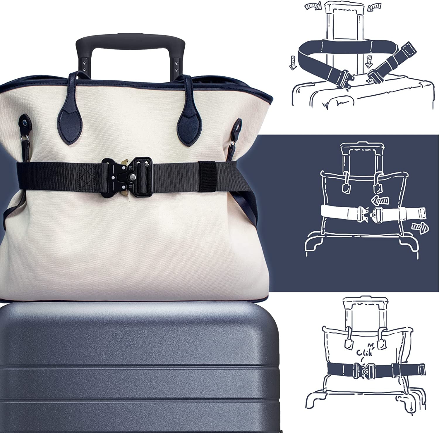 Trianu Travel Belt for Luggage Stylish and Adjustable Add a Bag Luggage ...