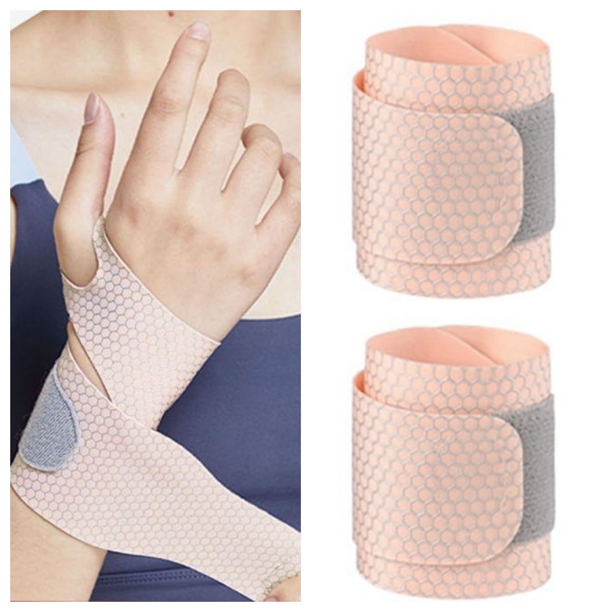 Trianu Ultra Thin Wrist Brace for Carpal Tunnel, 2Pcs Adjustable ...