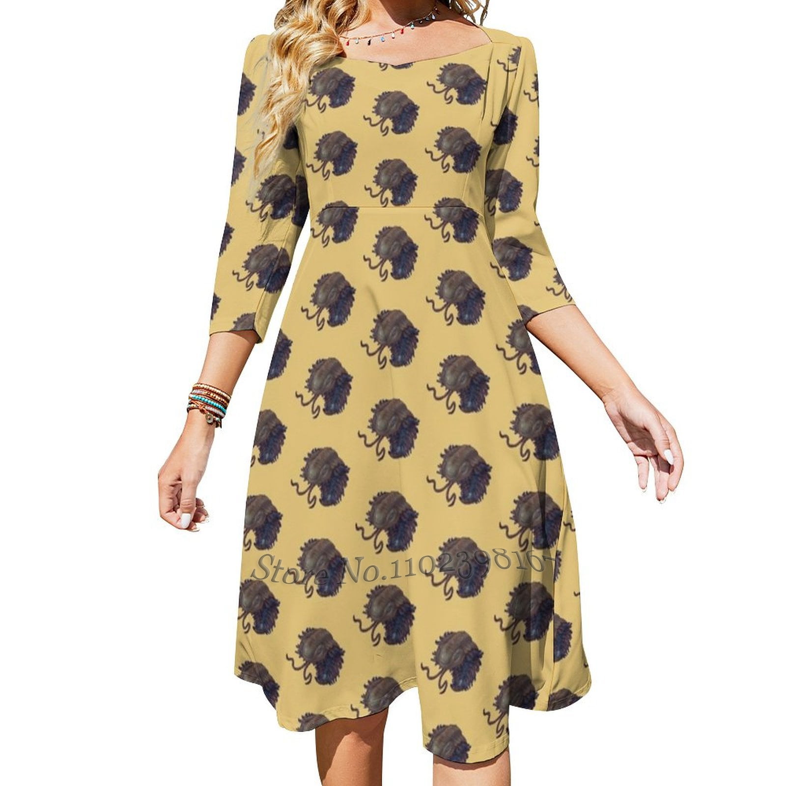 Triarthus Eatoni ( Trilobite ) Sweetheart Knot Flared Dress Fashion ...