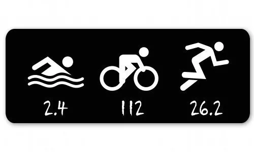 Triathlon Bike Run Swim Numbers Car Sticker Phone Decal Water Bottle ...