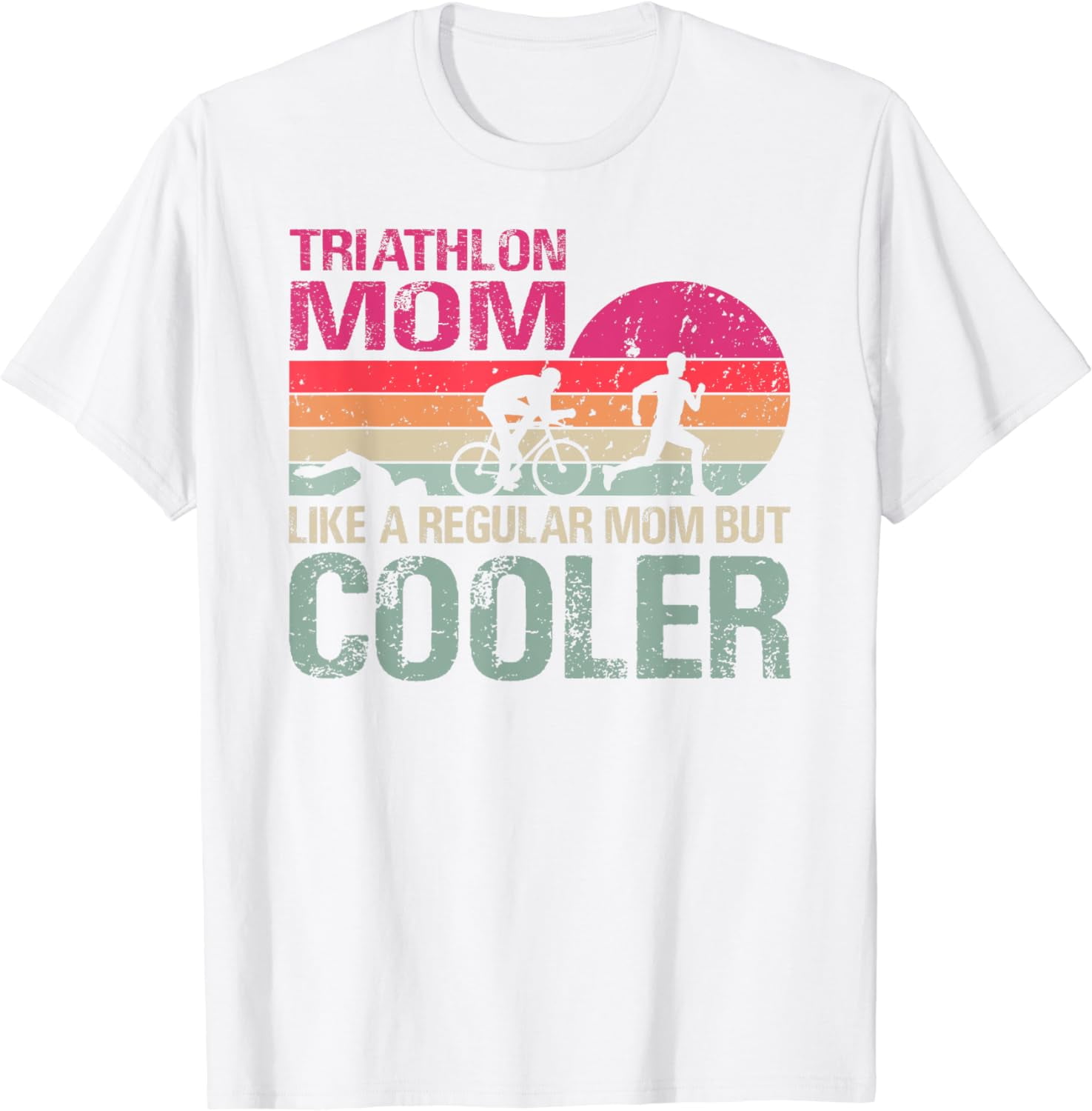 Triathlon Design For Women Mom Swim Bike Run Triathletes T-Shirt ...