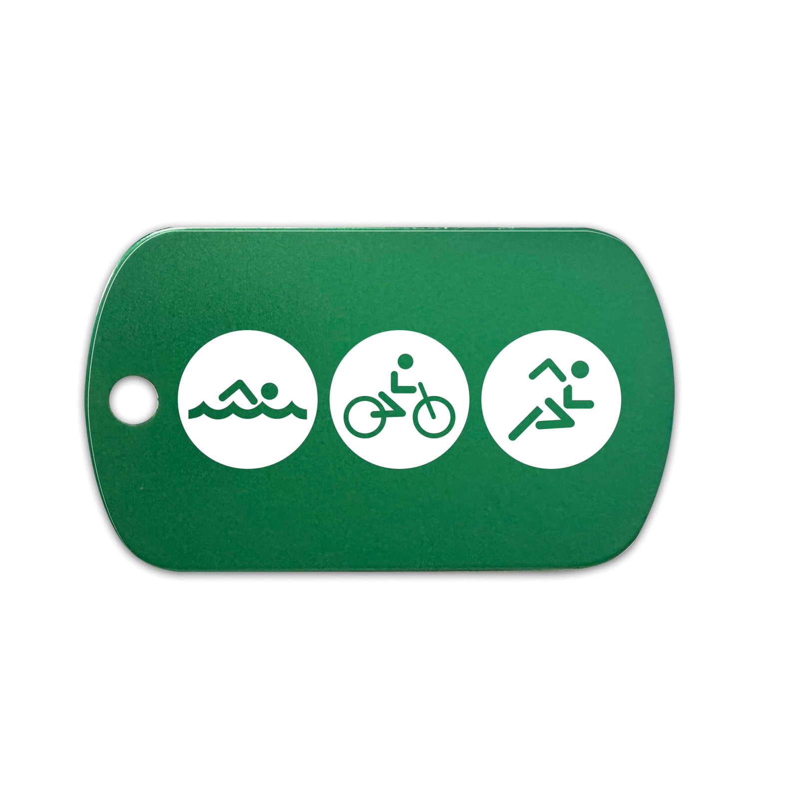 Triathlon GI Dog Tag Aluminum Keychain - Green - Walmart.com
