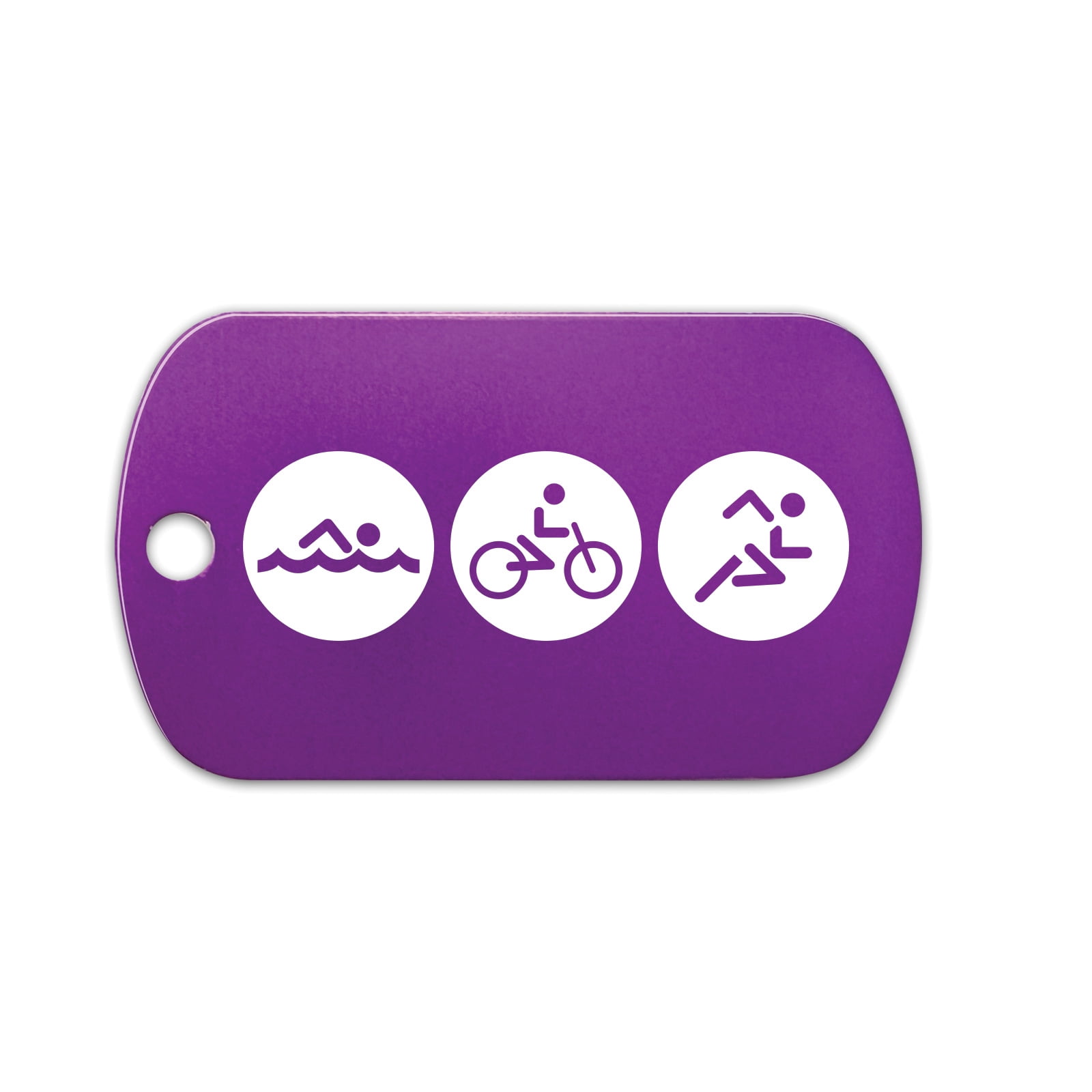 Triathlon GI Dog Tag Aluminum Keychain - Purple - Walmart.com