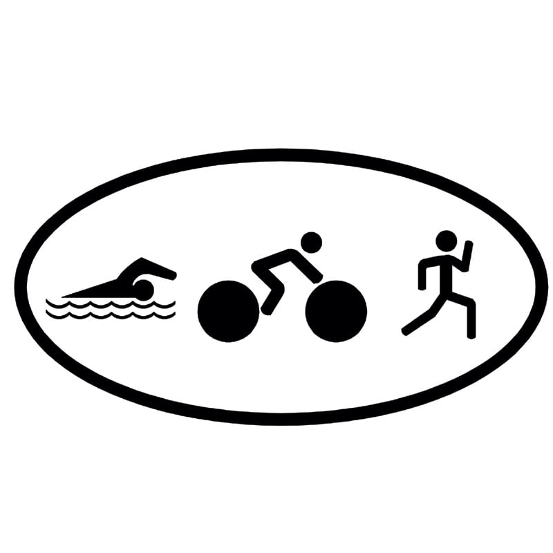 Triathlon Logo Decal Sticker Window Swim Bike Run Cycling Sport 140.6 ...