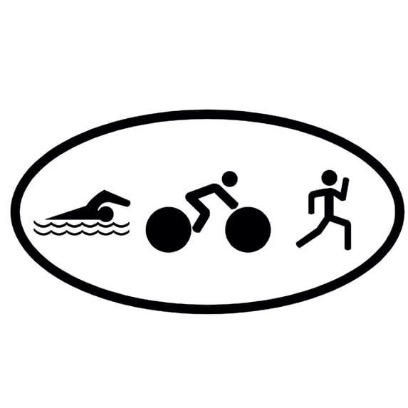 Triathlon Logo Decal Sticker Window Swim Bike Run Cycling Sport 140.6 ...