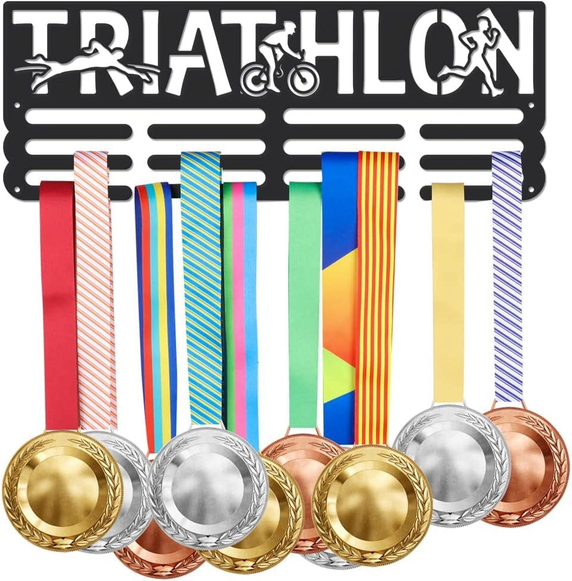 Triathlon Medal Hanger Holder Display Run Bike Swim TRL Sports Medals ...
