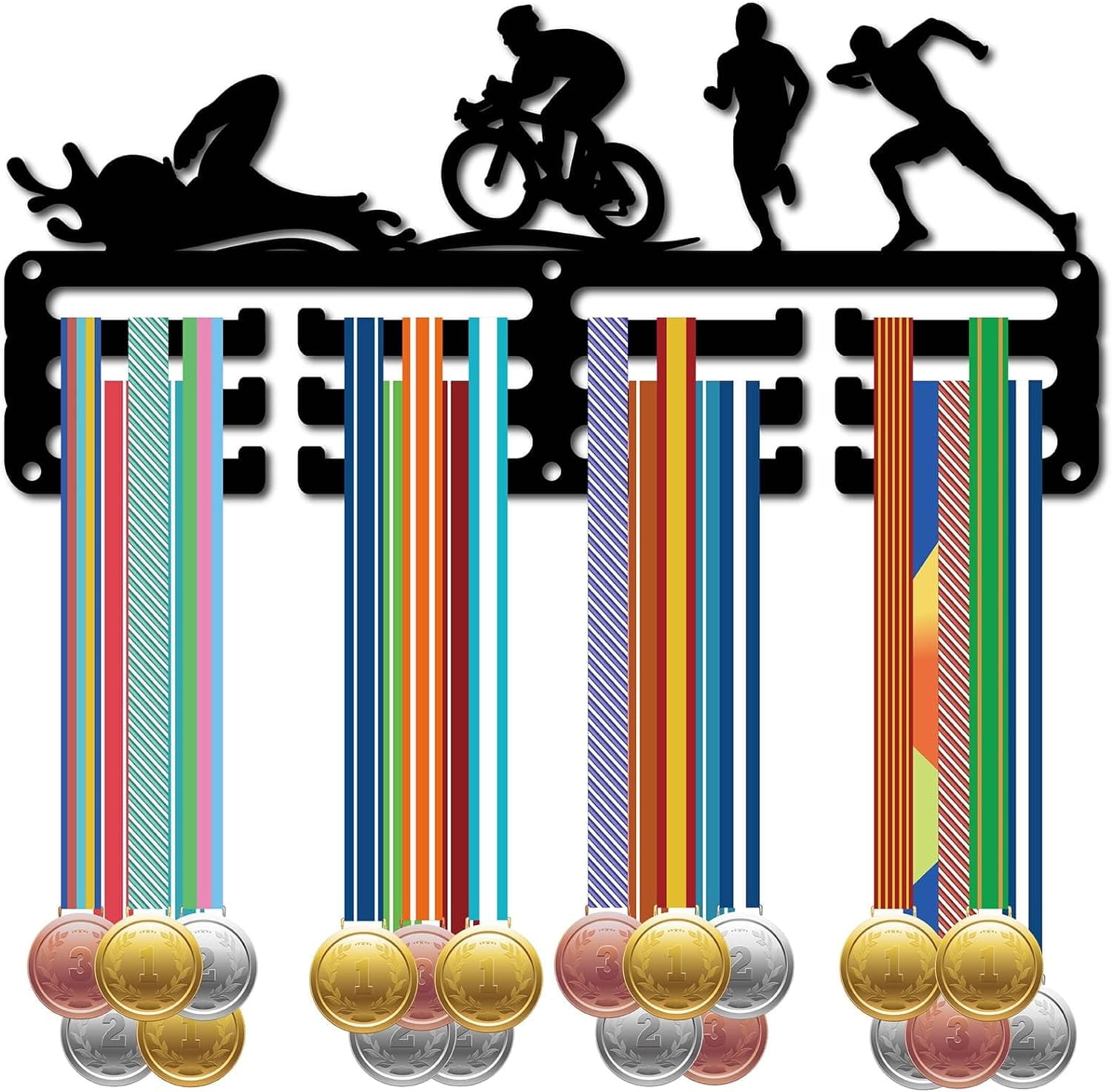 Triathlon Medal Holder Display Medal Hanger Swim Bike Run Rack Sports ...