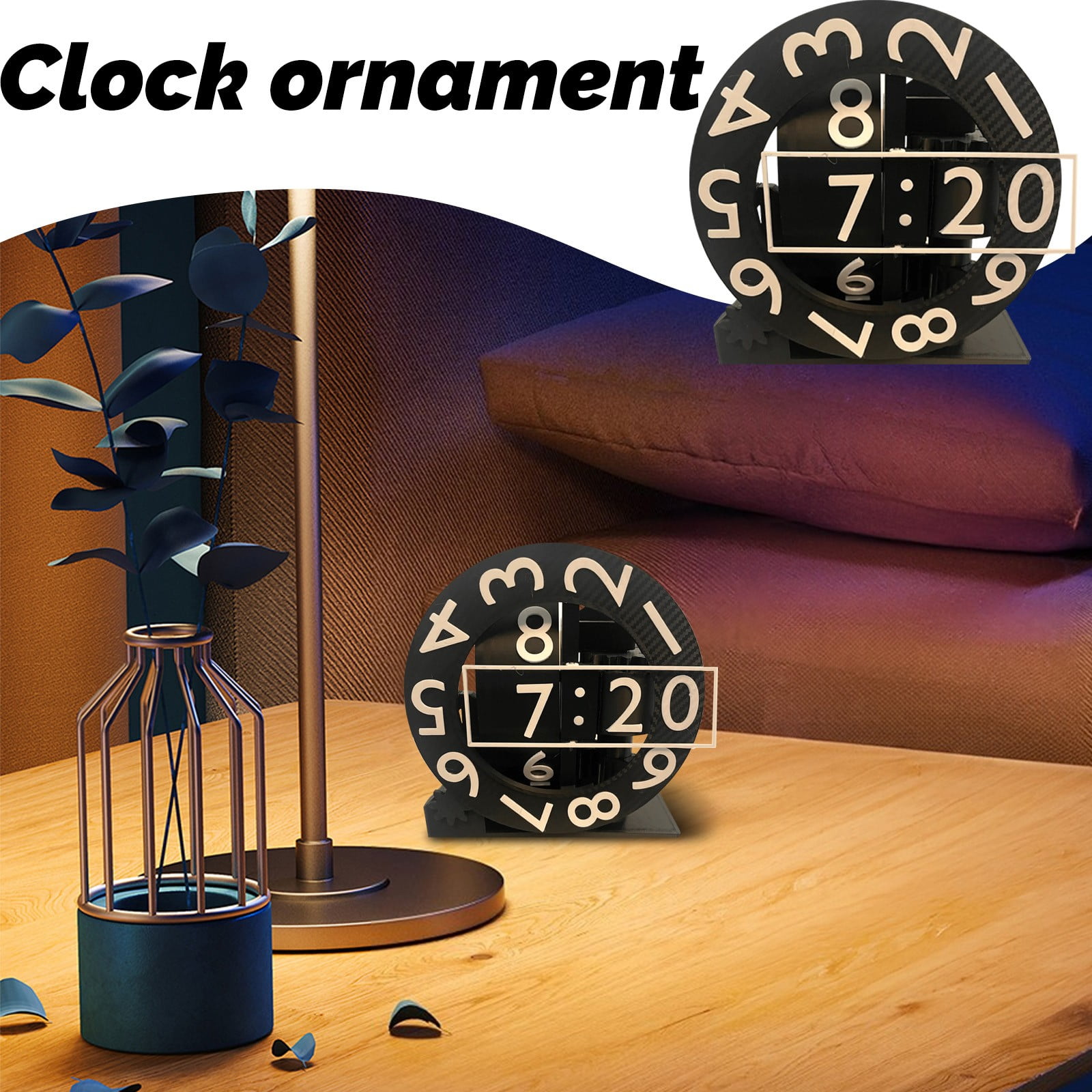 Triaxial Clock 3D, Stylish Rotating Numeric Display, Perfect Gift for ...