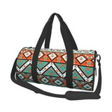 Tribal Aztec Small Round Sport Duffel Bag, 17" Shoulder Airport Travel ...
